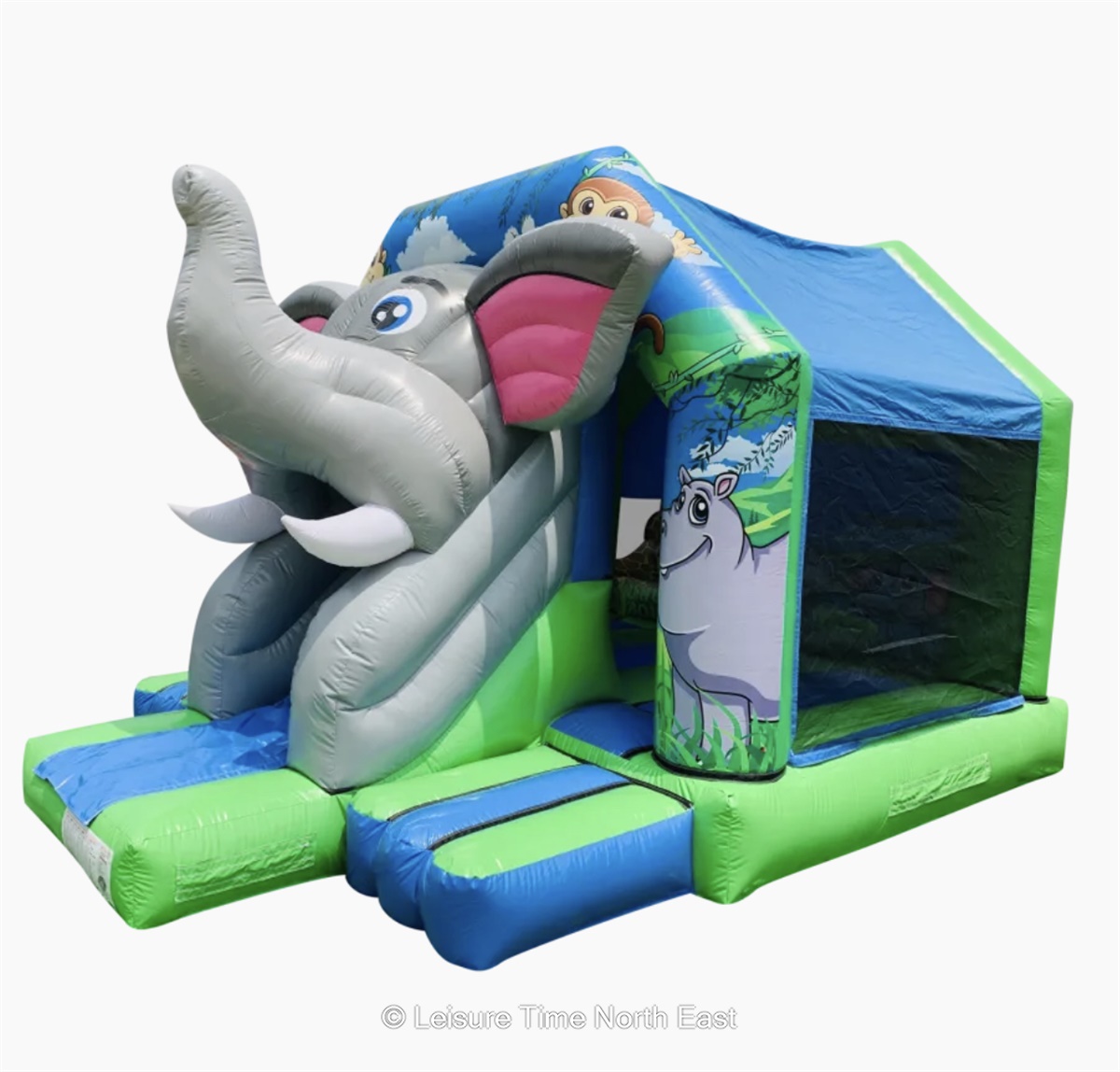 14ft x 20ft Elephant Jungle Bouncy Castle & Slide Combo - Bouncy Castle ...